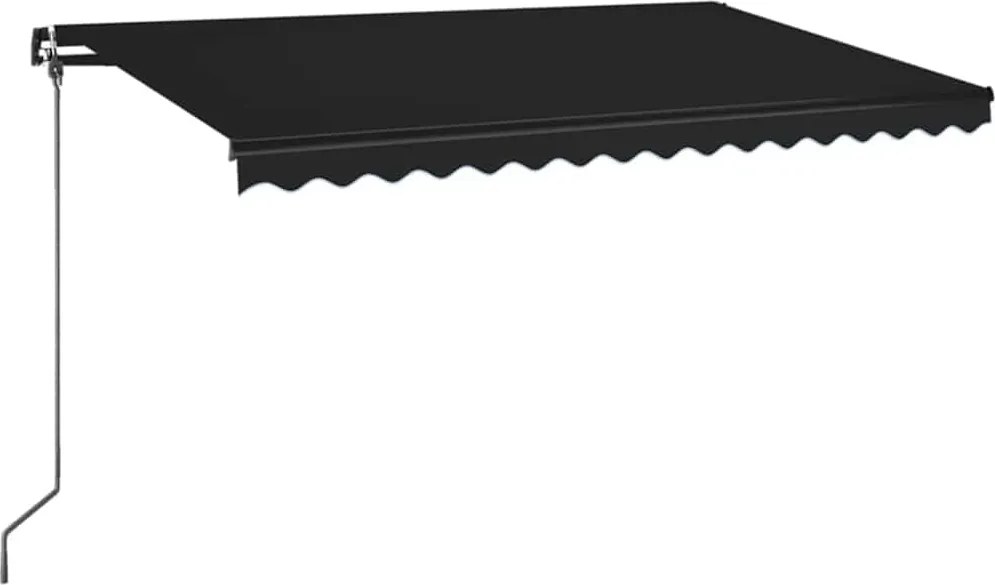 Ručně zatahovací markýza s LED světlem 400 x 350 cm antracitová 3069184