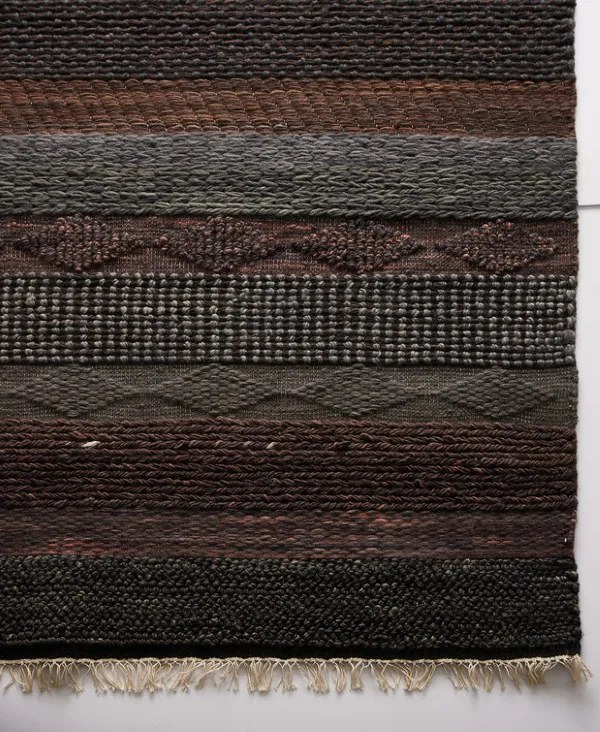 Diamond Carpets India, Ručně vázaný kusový koberec Black Melange DE 2006 Multi Colour, 200x290, hnědá, ložnice