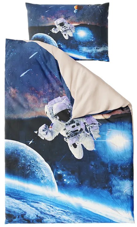 3D povlečení ASTRONAUT modré + povlak na polštář 40 x 40 cm zdarma Rozměr povlečení: 70 x 90 cm | 140 x 200 cm