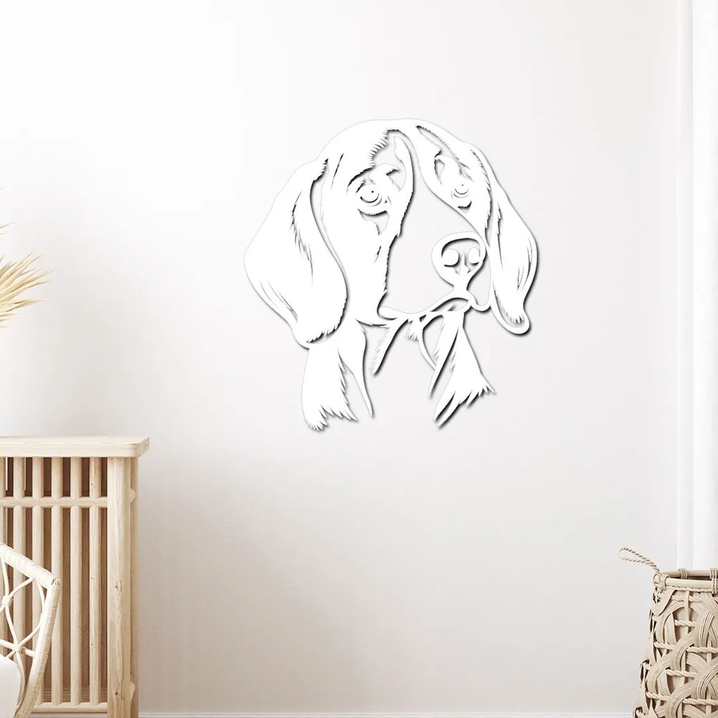 dřevo života Dřevěný obraz psa Bígl Zvolte rozměr (cm): 37x40, Zvolte barvu dekoru: Třešeň