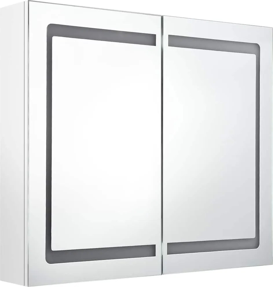 LED koupelnová skříňka se zrcadlem zářivě bílá 80 x 12 x 68 cm 326517