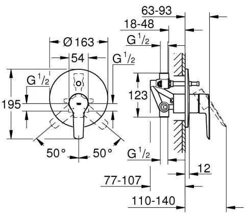 GROHE 23558002 - Vanová baterie START lesklý chrom