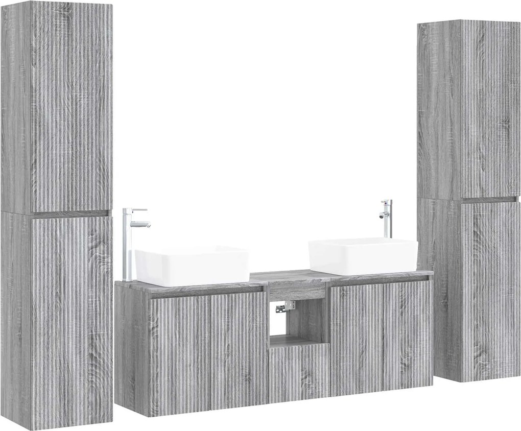 Sada koupelnového nábytku 5 ks Šedý Sonoma 33 x 34,5 x 160 cm 3406039