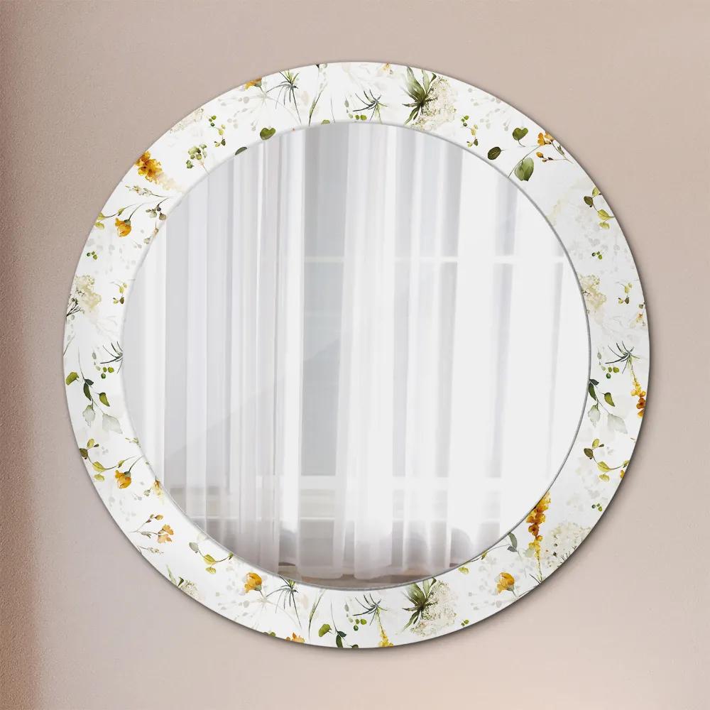 Kulaté dekorativní zrcadlo na zeď Polní květiny fi 70 cm
