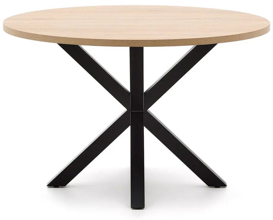 Kulatý jídelní stůl v černo-přírodní barvě ø 120 cm Argo – Kave Home