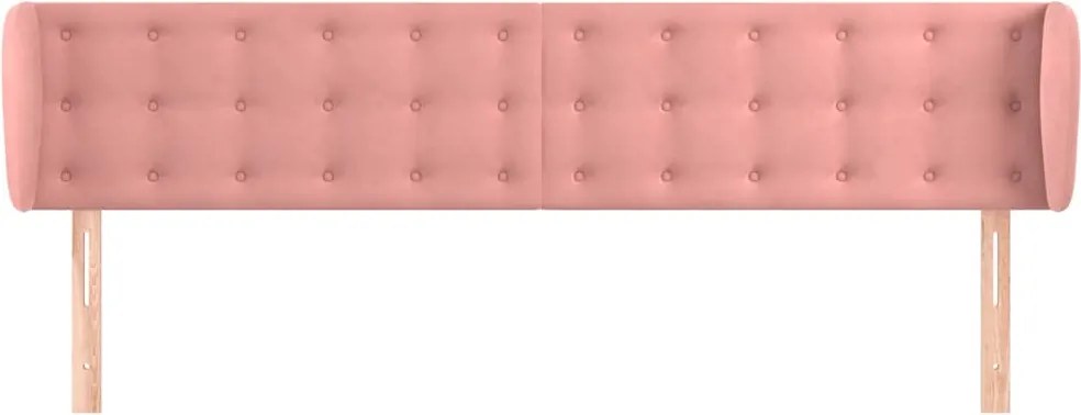 Čelo postele typu ušák růžová 203x23x78/88 cm samet 3117649