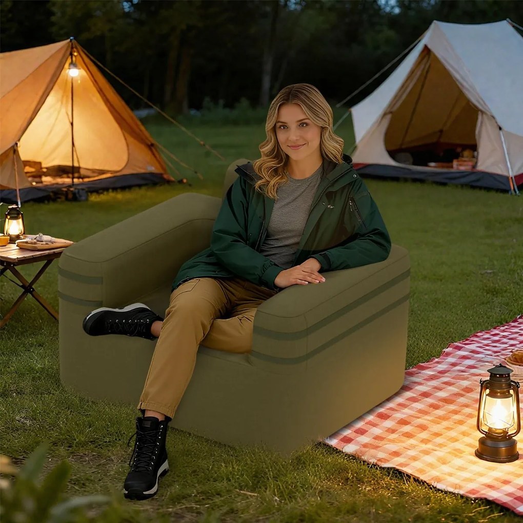 Costway Nafukovací pohovka s integrovanou pumpou a úložným vakem Camping Air