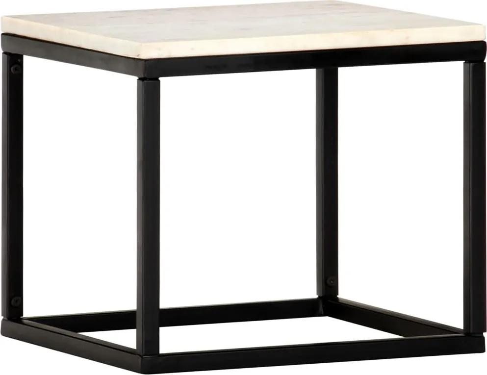 vidaXL Konferenční stolek 40x40x35 cm pravý kámen mramorový vzor [286437] Barva: Bílá