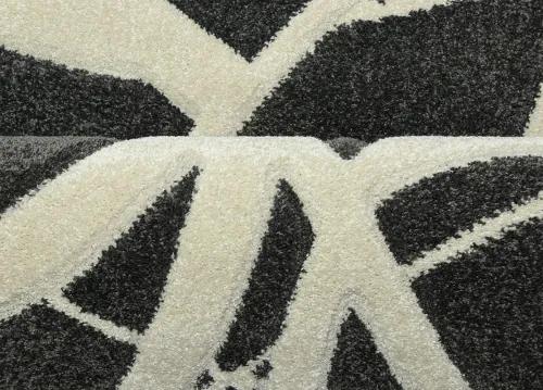 Koberce Breno Kusový koberec PORTLAND 57/RT4E, Černá, Vícebarevné, 67 x 120 cm