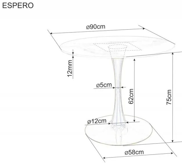 Jídelní stůl ESPERO Signal Zlatá
