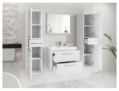 Koupelnový nábytek Tomeq III, Barva: biela / biela fala, Sifon k umyvadlu: ne, Baterie: ne