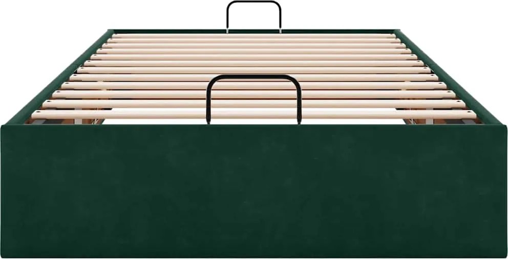 Osmanský rám postele bez matrace tmavě zelené 80x200 cm samet 3310928
