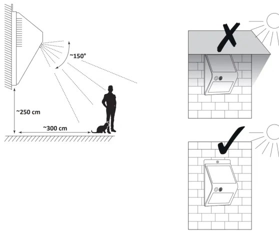 LED Solární nástěnné svítidlo se senzorem LED/2,2W/3,7V 2200 mAh IP44
