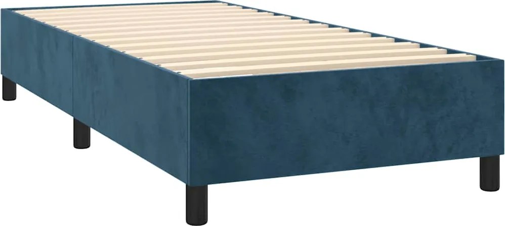Box spring postel s matrací tmavě modrá 100x200 cm samet 3137951