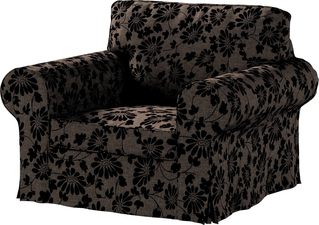 Potah na křeslo IKEA Ektorp barva hnědá látka pletený vzor, vzorované