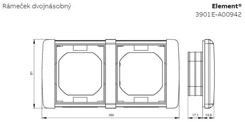 ABB Element dvojrámeček IP44 slonová kost 3901E-A00942 C