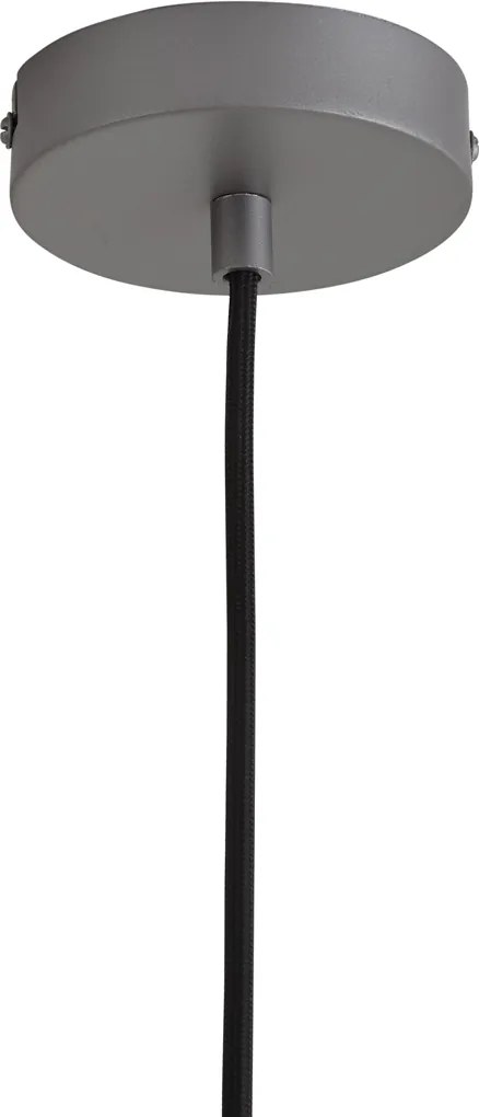 Designová závěsná lampa stříbrná s kouřovým sklem - Kemner
