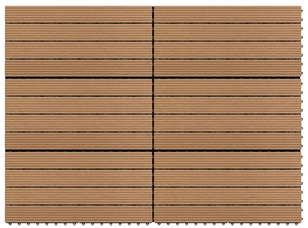 Terasové dlaždice 6 ks WPC 60 x 30 cm 1,08 m² hnědé