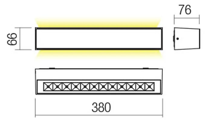 Redo 90260 nástěnné LED svítidlo Aroos tmavě šedé, 21W, 3000K, 38cm