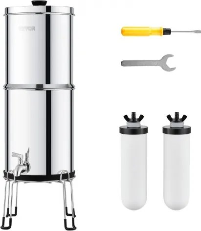 Gravitační vodní filtr z nerezu 8,5 l se 2 filtry – 7,8 l
