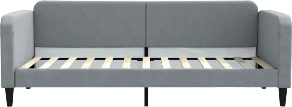 Válenda s přistýlkou a zásuvkami světle šedá 90 x 200 cm textil 3196852