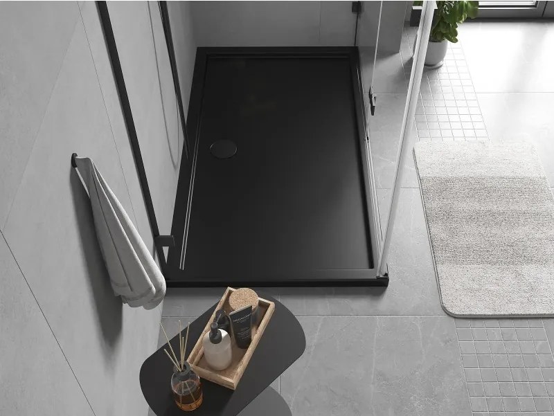 Mexen Flow Slim, obdélníková sprchová vanička 150 x 100 cm, černá matná, 46R701015