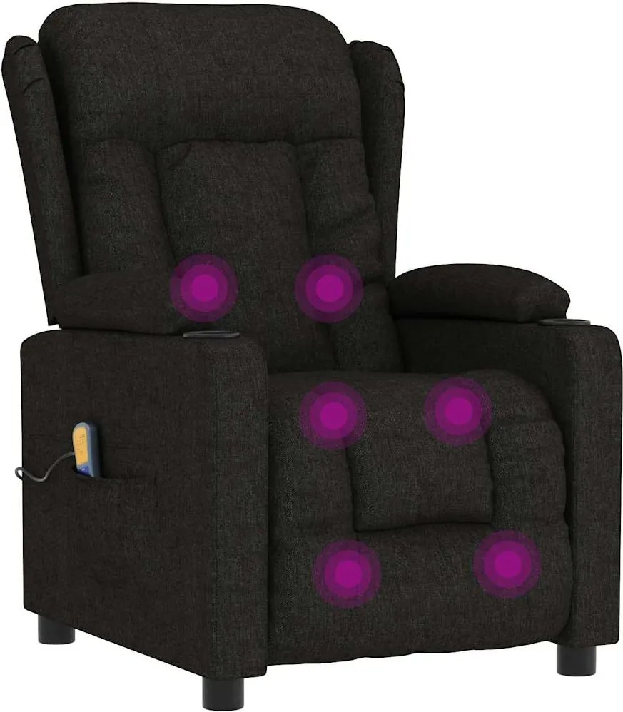 Masážní křeslo černé textil 339060
