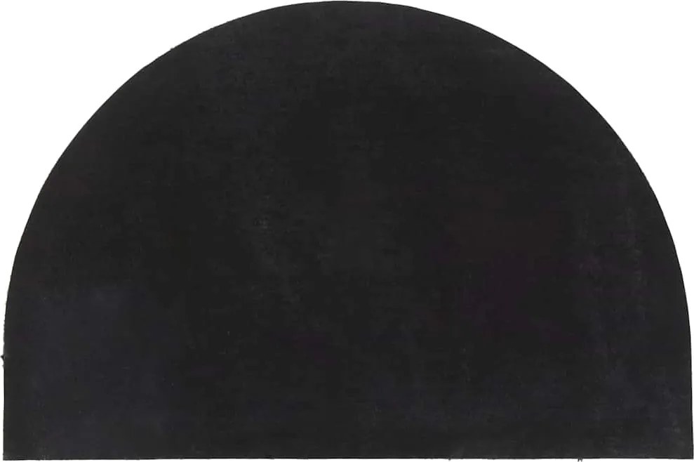 Rohožka před dveře černá půlkruhová 60 x 90 cm kokosové vlákno 155577