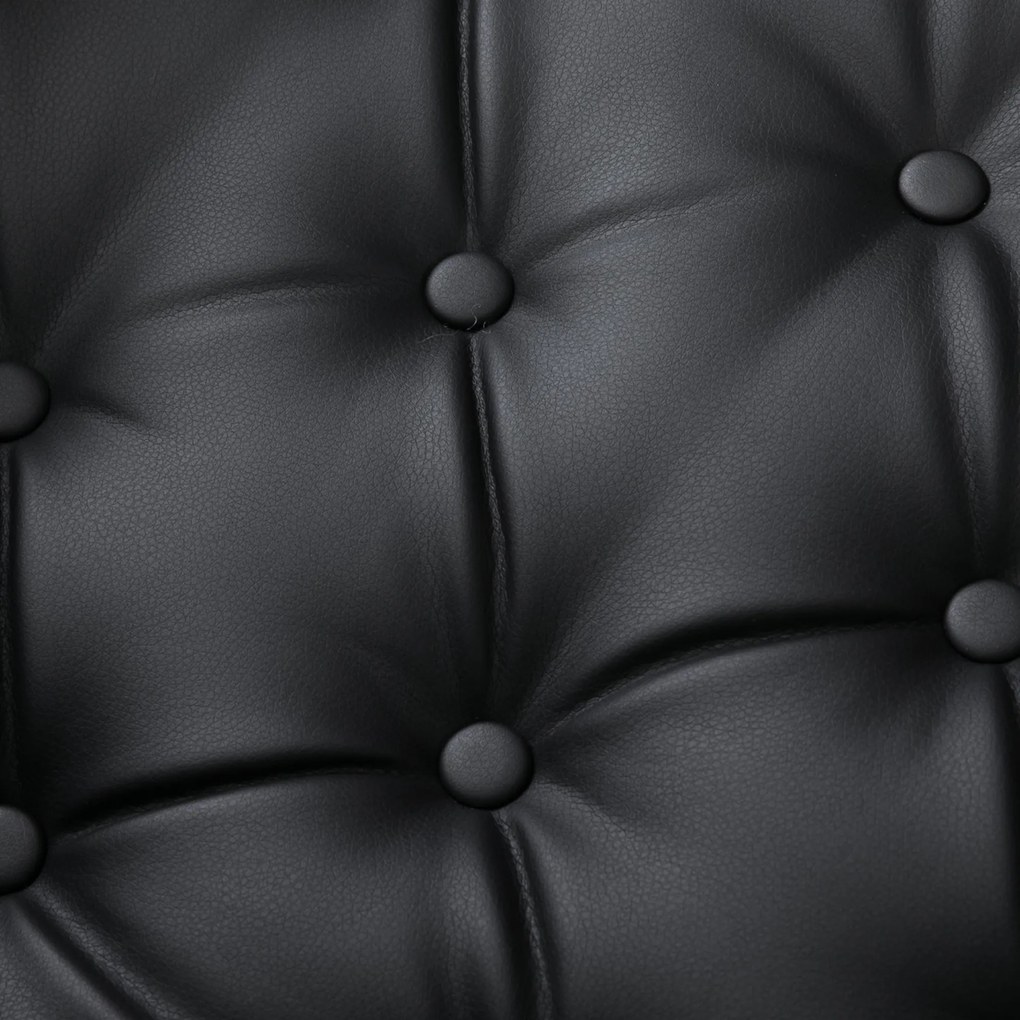HOMCOM Relaxační křeslo s podnožkou - TV křeslo s čalouněním, 360° otočné, 145° nastavitelné, retro design Chesterfield, PU potah, dřevěné detaily, k…