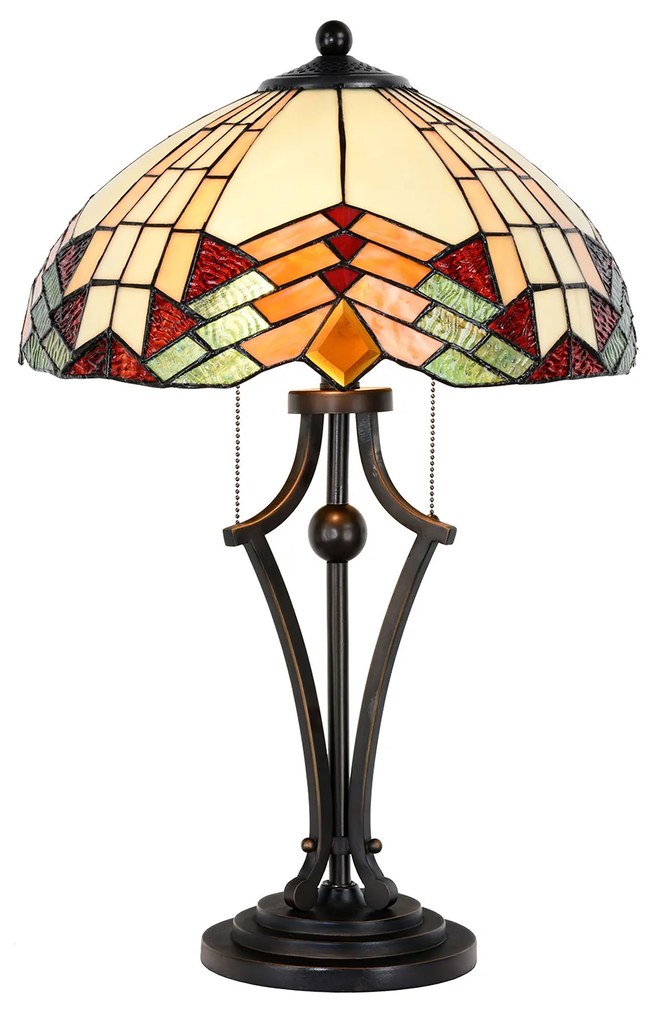 Clayre &amp; Eef Stolní lampa Tiffany - 	Ø 40 cm/2*E27
