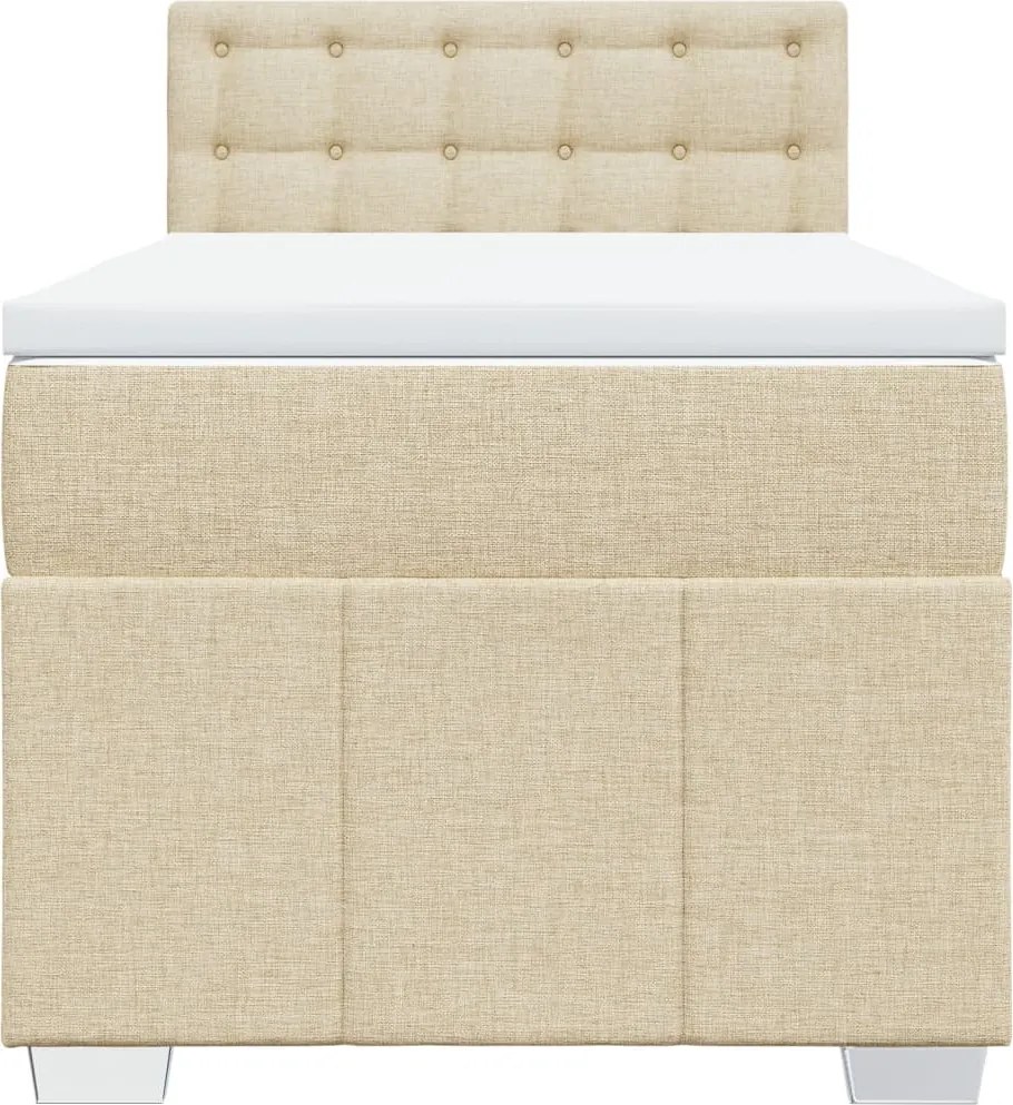 Box spring postel s matrací krémová 100 x 200 cm textil 3289298