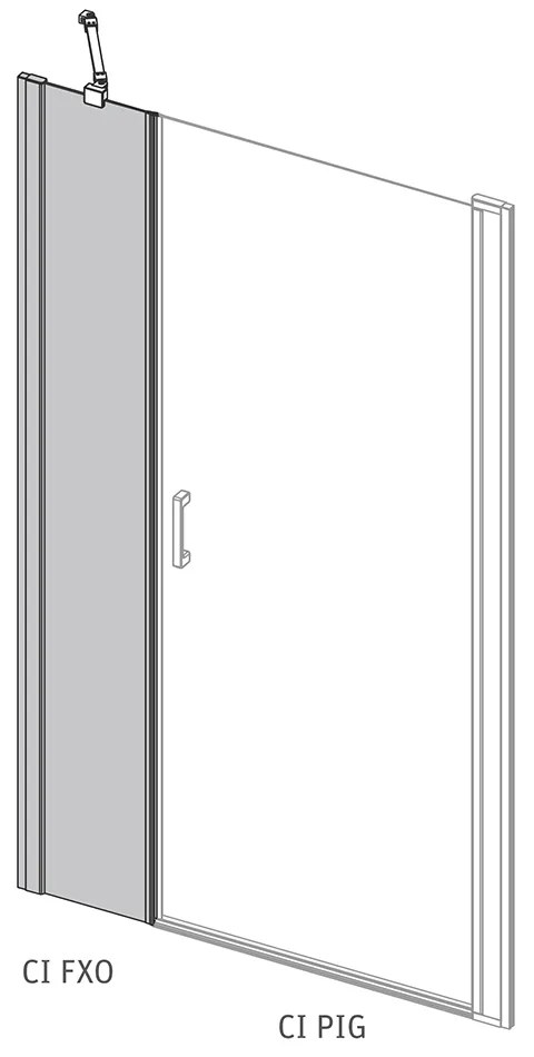 Roth Univerzální boční panel CI FXO pro kombinaci se sprchovými dveřmi Varianta: šířka: 23 cm, orientace: Uni - (CI FXO/230 - CI FXO 023200 NPE), Barva profilů a typ výplně: profily: černá (elox), výplň: transparent