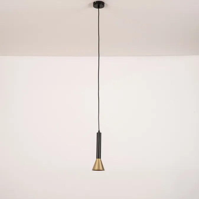Závěsné minimalistické svítidlo nad noční stolek do ložnice Tolomeo Black and Gold One