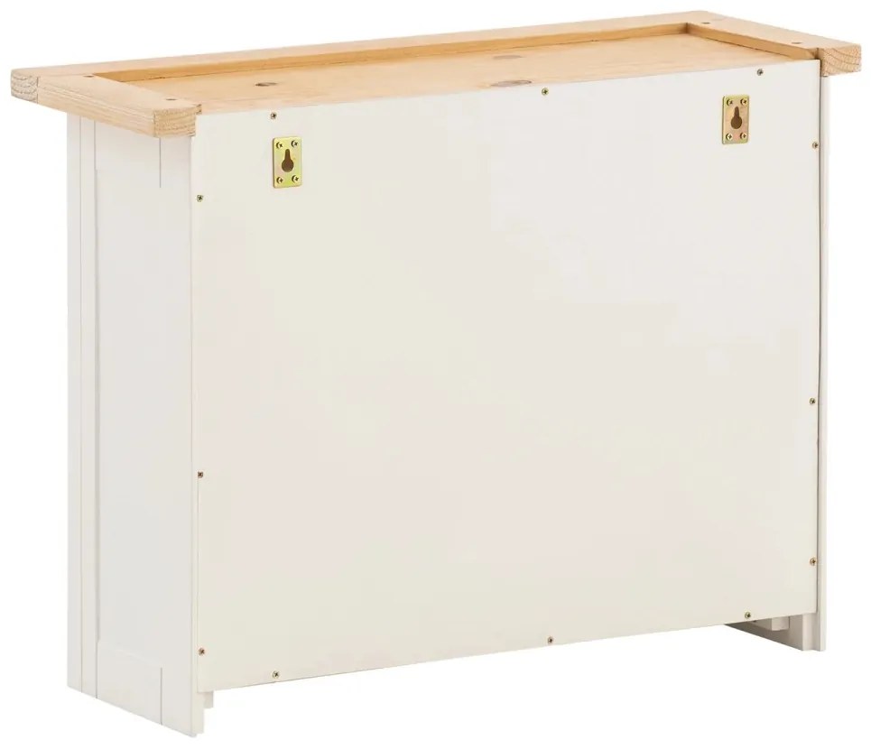 furniture-nabytek.cz - Masivní skříňka se zrcadlem Caprino, borovice / MDF, lakovaná, bílá / hnědá