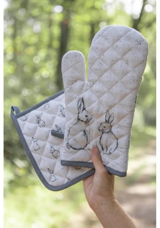 Bavlněná kuchyňská chňapka s králíčky Bunny Buddies – 18x30 cm