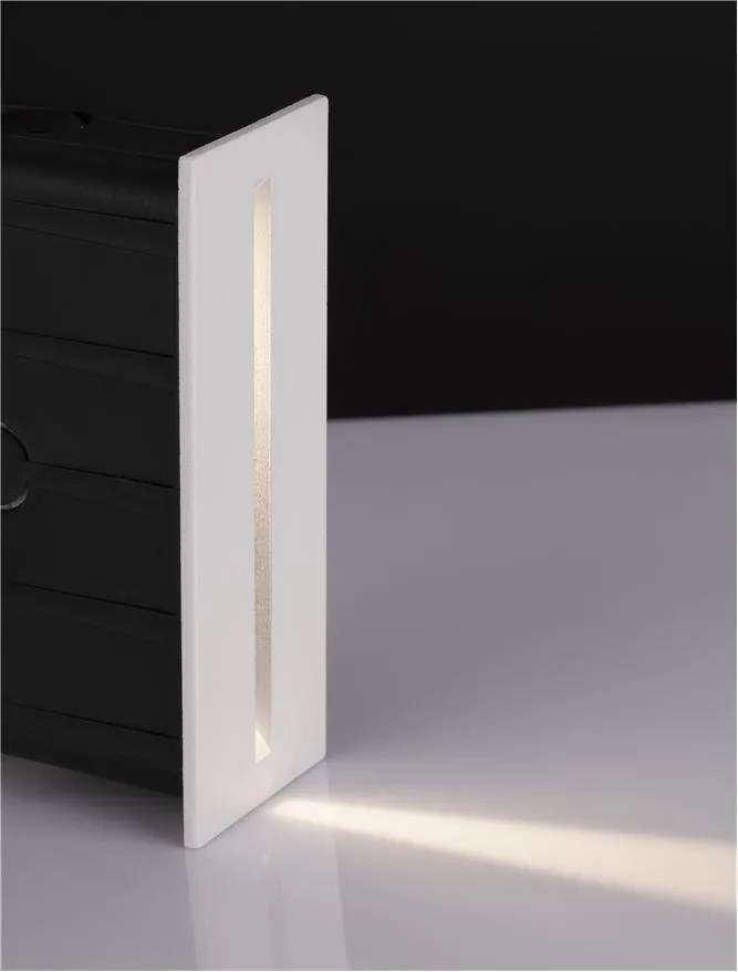 NV 9026120 Venkovní zapuštěné svítidlo do zdi AIZEN bílý hliník a čiré sklo LED 3W 3000K 600mA 100-240V 148st. IP54 - NOVA LUCE