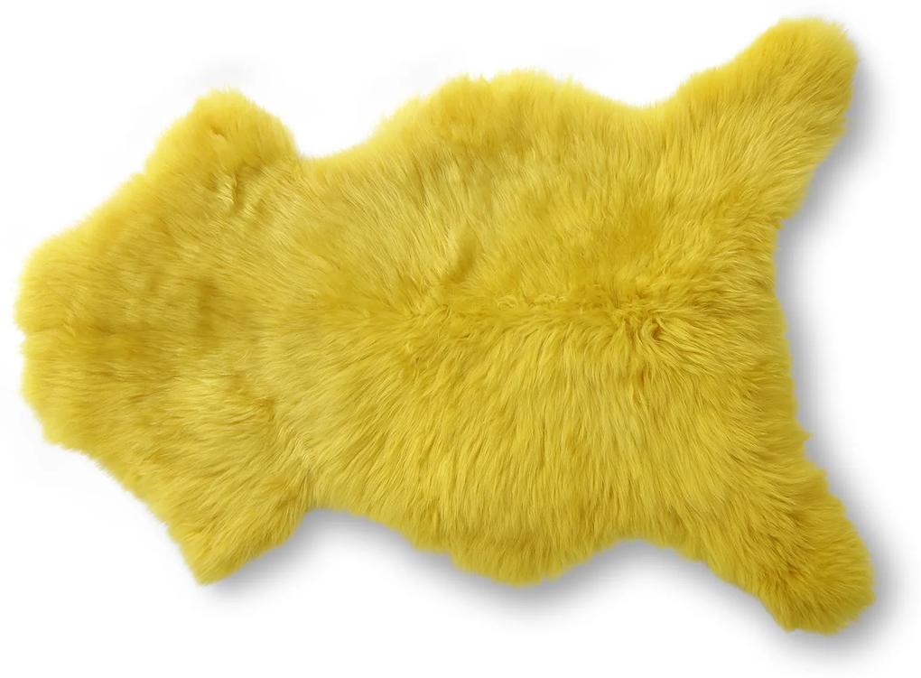 Wooline Ovčí kůže kanárkově žlutá 110 x 80 cm