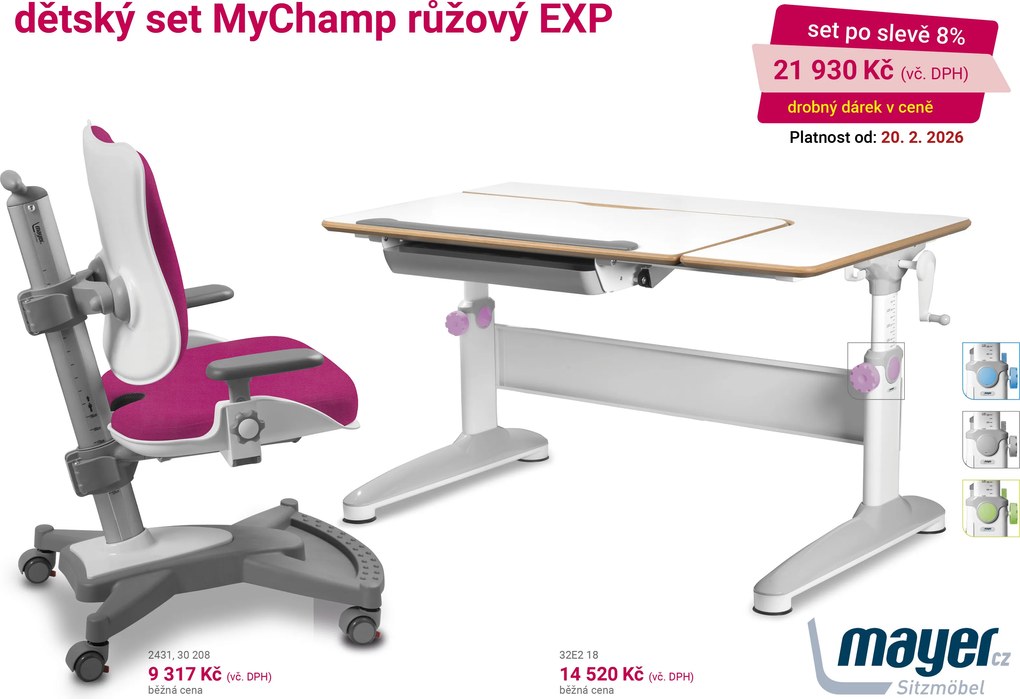 Mayer CZ Dětský set MyChamp růžový EXP