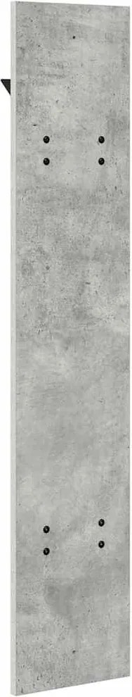 věšák, nástěnný, 1 prkno, háčky, kompozitní dřevo, 100x20x1,5 cm, beton šedá, Dekorino TK20260016