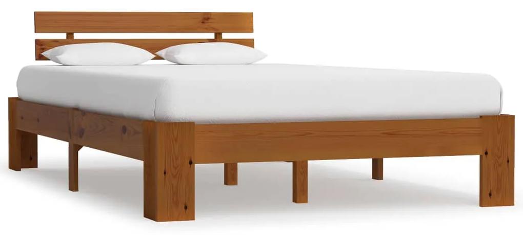 Rám postele medově hnědý masivní borovice 120 x 200 cm,  283180