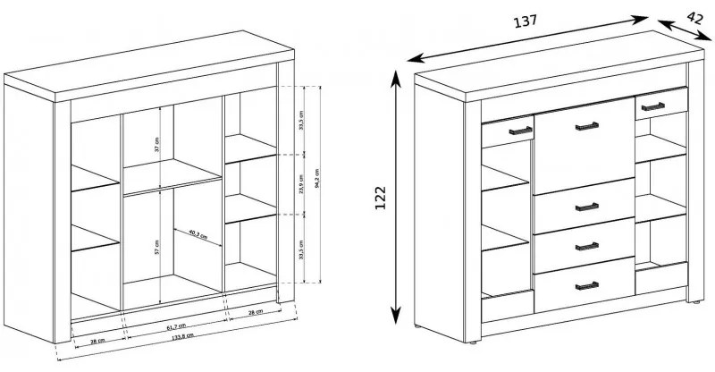 Casarredo Komoda - bar INDIANAPOLIS I-8 jasan tmavý