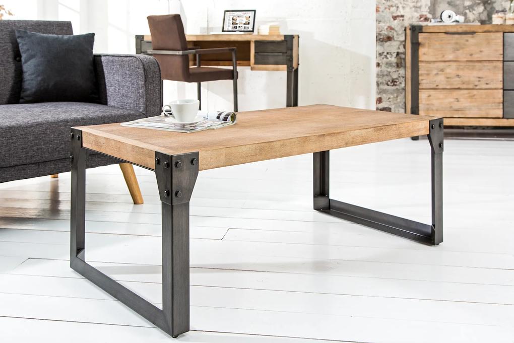 Bighome - Konferenční stolek INDUSTRIAL 110cm – černá, hnědá