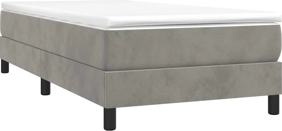 Rám postele s boxspringem světle šedá 90 x 190 cm samet 3120742