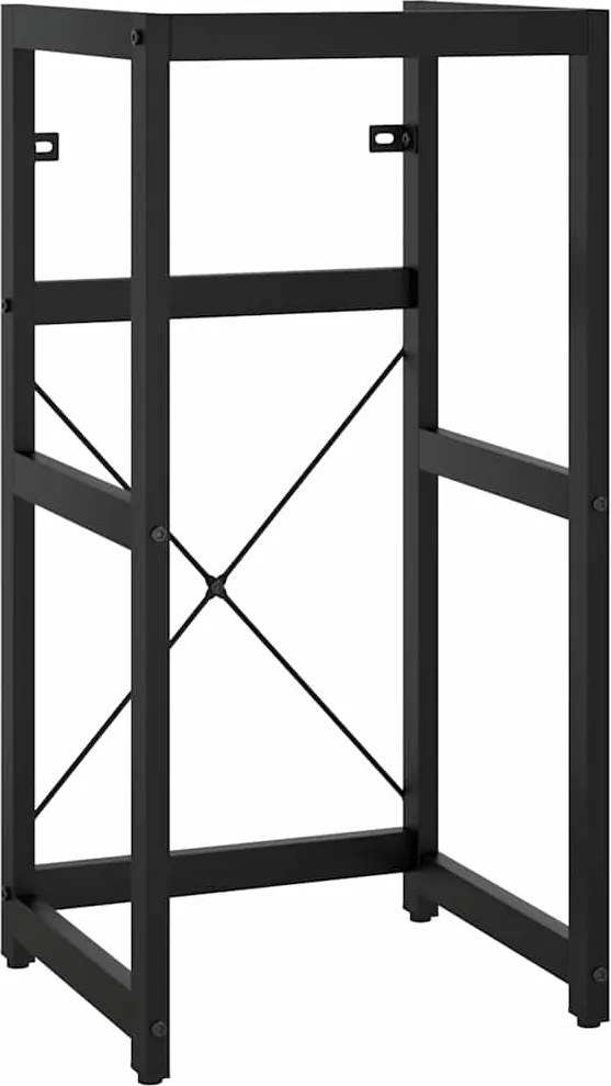 Koupelnový regál pod umyvadlo černý 40 x 38 x 83 cm železo 338499