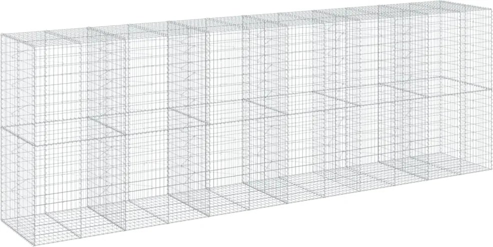 Gabionový koš s víkem 600 x 100 x 200 cm pozinkované železo 3295235