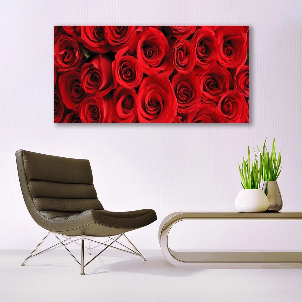 akrylový obraz Růže Květiny 120x60 cm