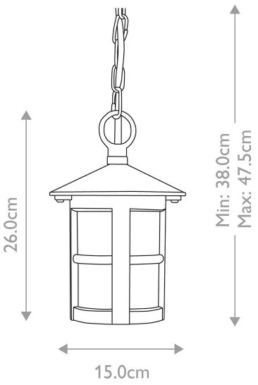 Elstead BL21B-BLACK - Venkovní lustr HEREFORD 1xE27/100W/230V IP43