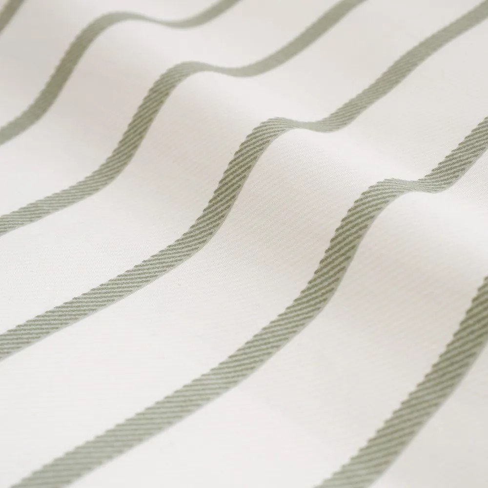 Zelené/krémové bavlněné povlečení na dvoulůžko 200x200 cm Hampton Stripe – Bianca
