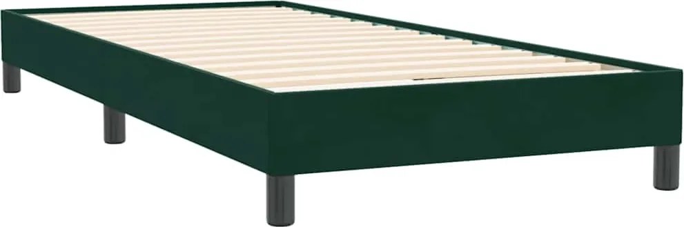 Postel Box Spring bez matrace tmavě zelená 90x220 cm samet 3315858