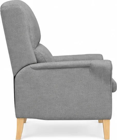 křeslo relaxační, odpočinkové, ušák, dřevo/textil, 101x95x75 cm, přírodní/světle šedá, Dekorino KR20260034
